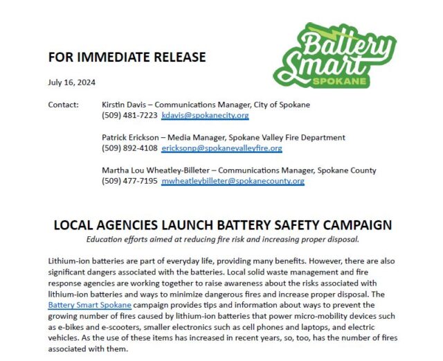 Battery Smart Spokane – Spokane County Fire District 8